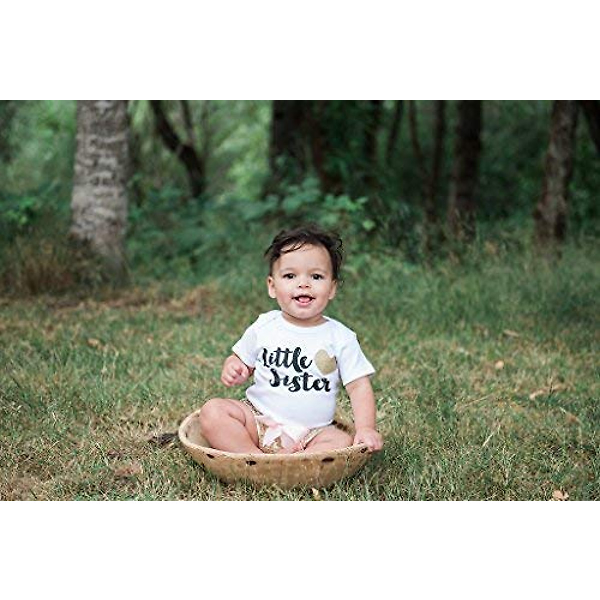 Bump and Beyond Designs Baby-Girls Little Sister Leotard Outfits White, 0-3 Months