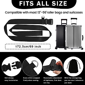 Adjustable Car Seat Travel Belt to Suitcase CPC Certificate CPSIA Test Car Seat Luggage Strap Convert Kid Car Seat and Carry-on Luggage to Airport Car Seat Stroller Carrie Carseat Strap for Luggage