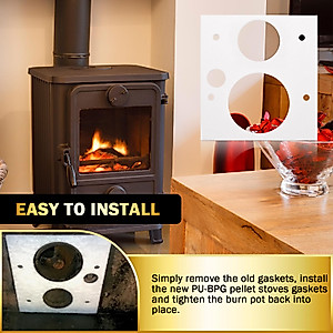 Replacement for Englander Pellet Stove Burn Pot Flange Gasket, Part Number PU-BPG Compatible with Englander Pellet Stove 25-PAF, 55-SHP25, 55-TRP25, 25-PDV, 25-PDVP, 55-SHP15, 55-SHP22