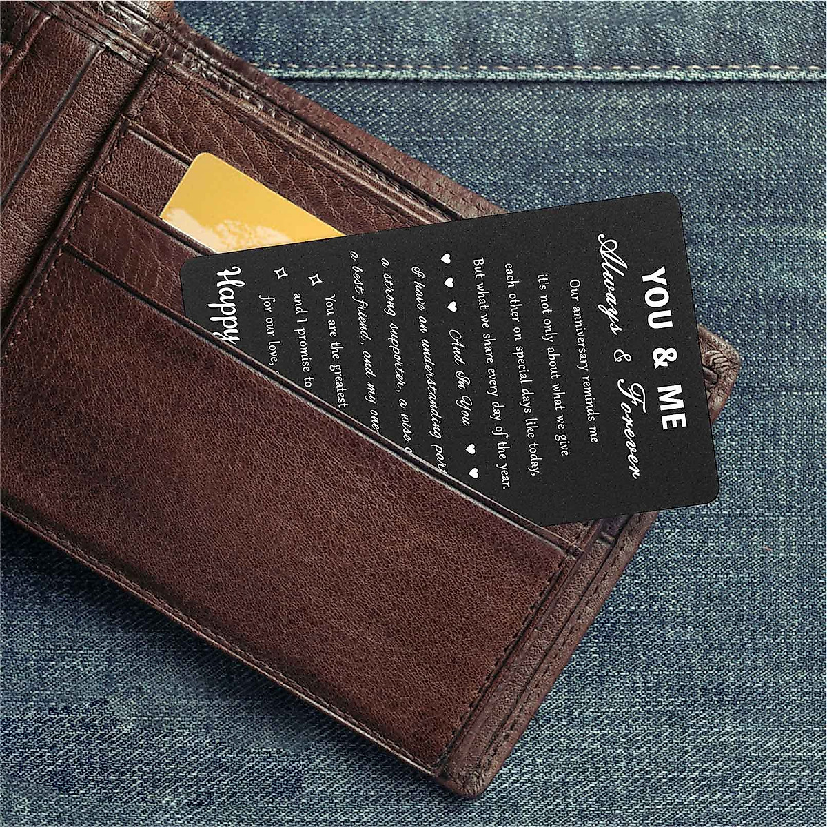 Personalized 50th Anniversary Card Gifts for Men Women - Happy 50th Anniversary Card, 50 Year Wedding Anniversary Wallet Card Present