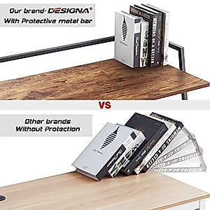 DESIGNA Folding Computer Desk, 33 inch Student Desk Folding, Writing Desk for Home Office, Fold Up Gaming Desk Wood Small Office Table for Teen Working & Crafting, Archaize Brown