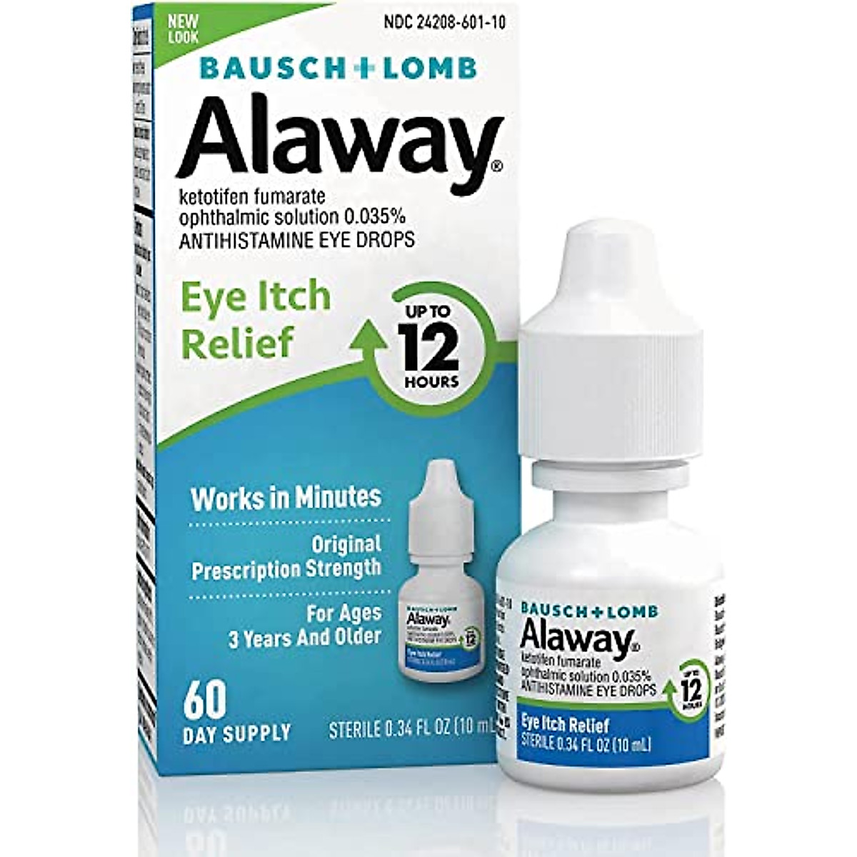 Bausch & Lomb Alaway Eye Itch Relief Antihistamine Eye Drops 0.34 oz. (Quantity of 3)