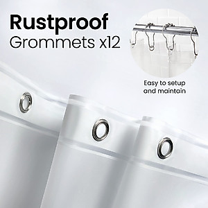 LiBa PEVA 8G Bathroom Shower Curtain Liner, 72" W x 72" H, Clear, 8G Heavy Duty Waterproof Shower Curtain Liner