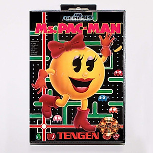 Aditi Ms. Pac Man Game Cartridge 16 bit MD Game Card With Retail Box For Sega Mega Drive For Genesis