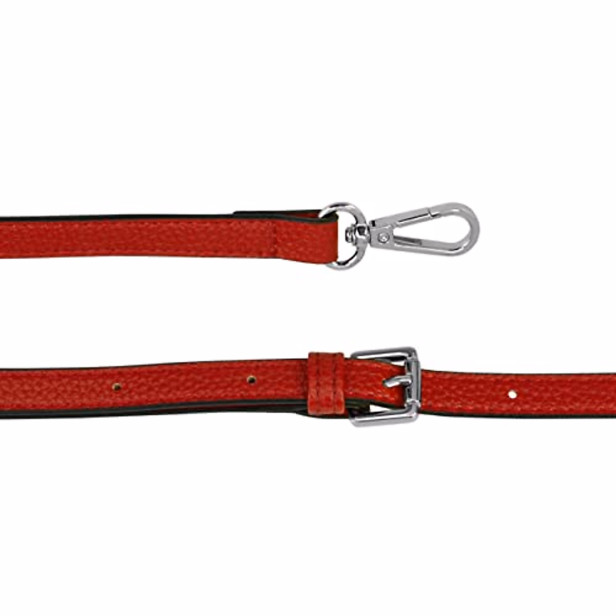 ZANQANO Leather Purse Strap Replacement Crossbody Bag Handbag Adjustable Long (Red, Silver hardware)