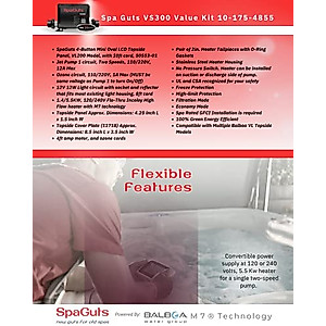 SpaGuts VS300 Digital Spa Controller Kit 10-175-4855 Single Pump Controller Value Kit with VL200 Topside and Smart Sensor Technology, VS300FC5, 54855-01, 5.5 KW HTR