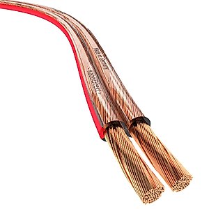 KabelDirekt – Pure Copper Stereo Audio Speaker Wire & Cable – Made in Germany – 14 AWG Gauge – 100 feet – (for HiFi Speakers and Surround Sound Systems, Pure Copper, with Polarity Markings)