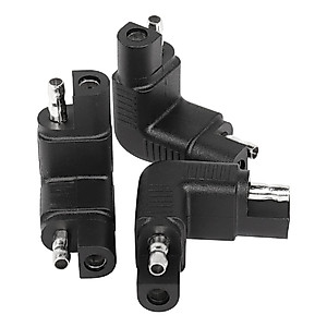 SinLoon 3 Pcak 90 Degree SAE Adapter, SAE Polarity Reverse Adapter, Quick Disconnect Extension Cable Plugs for Solar Panel Battery Power Charger(90 Degree)