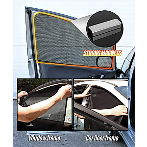 Reswish 2 Pack Universal Car Shades for Front Windows, Magnetic Side Window Sunshade, Car Window Shades (2PCS Front)