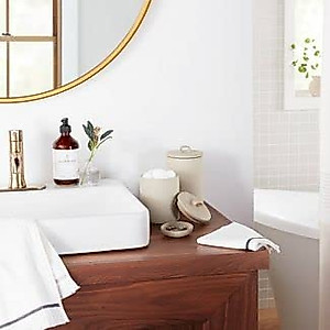 Hearth & Hand with Magnolia Sandy Textured Ceramic Bath Canister Natural Medium 5.75"