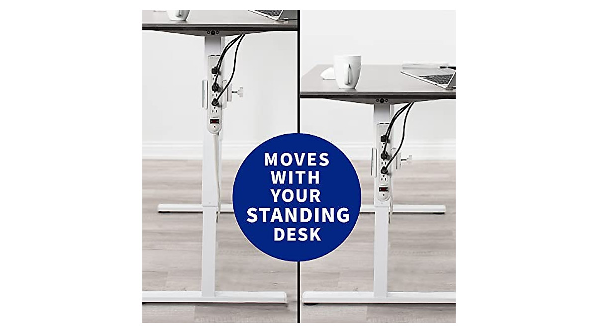 VIVO Clamp-on Power Strip Mount for Desk Leg, Under Desk Office Cable ...