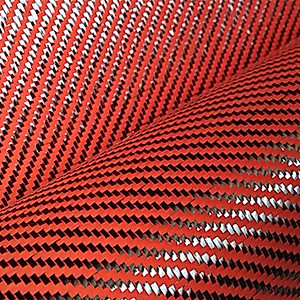 Carbon Fiber Red Fabrics Mixed Carbon Cloth 3K 200g 19.5" Wide 39.4" Long