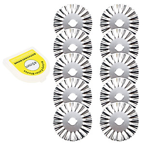 AUTOTOOLHOME 10pc 45mm Pinking Blades Rotary Cutter Pink Knife Refill Blade for Cloth Fabric Portable Paper Trimmer Sewing Tools