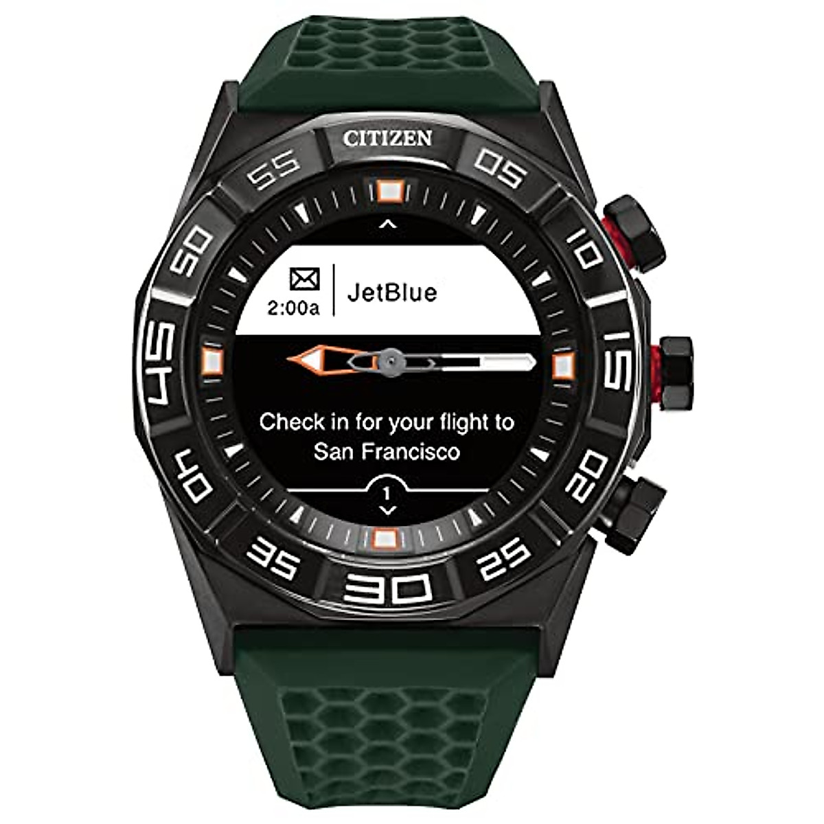 Citizen CZ Smart Gen 1 Hybrid smartwatch 44mm, Continuous Heart Rate Tracking, Fitness Activity, Golf App, Displays Notifications and Messages, Bluetooth Connection, 15 Day Battery Life
