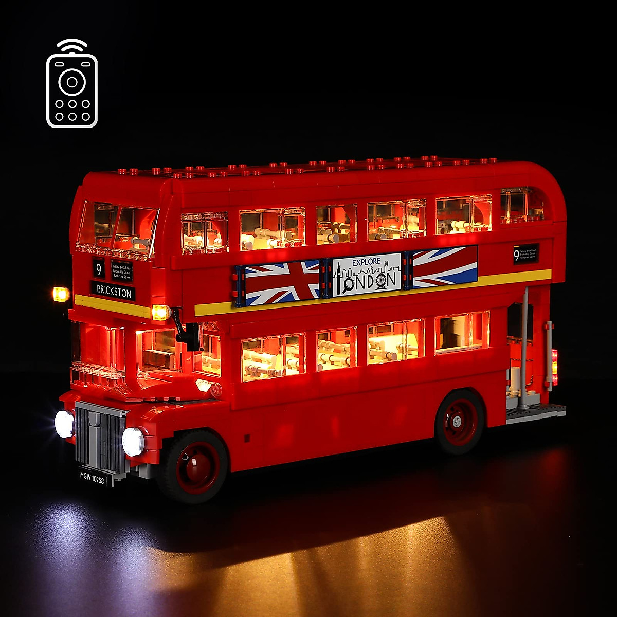 BRIKSMAX Led Lighting Kit for Creator London Bus - Compatible with Lego 10258 Building Blocks Model- Not Include The Lego Set (Remote-Control Version)