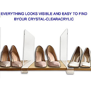 Daoteper 4 Pack Shelf Dividers for Closet Organization,Acrylic Clear Shelve Divider Multifunctional Clothes Organizer Purse Shelf Separators for Bedroom, Kitchen Cabinets, Office