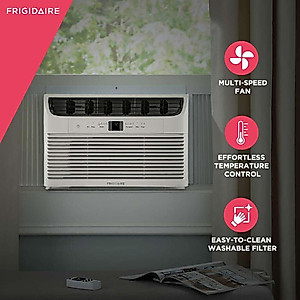 Frigidaire FHWC253WB2 Window Air Conditioner, 25,000 BTU with Easy Install Slide Out Chassis, Energy Star Certified, Multi-Speed Fan, Eco Mode, White. 26.5"D x 26.5"W x 18.63"H