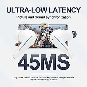 CAIMOSHY Wireless Bluetooth Earbuds 50Hrs Playtime with Clear Call Low Latency Sweatproof Waterproof Earbuds for Gaming and Sports