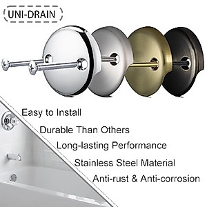 UNI-DRAIN Universal Bathtub Overflow Drain Face Plate 2 Hole Tub Overflow Drain Plate Matching Screws(Nickel Brushed)