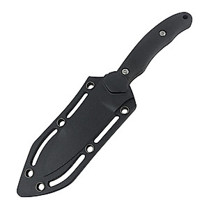 HUNT-DOWN 6.5" Black Thin Style Full Tang Hunting Knife 3CR13 Stainless Steel