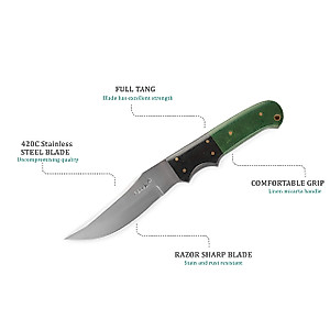 Perkin 5400 Fixed Blade Hunting Knife with Sheath Fix Blade Knife