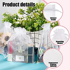 KongJies Organza Bags, 50 Pack Sheer Organza Bags 4x6, Jewelry Bags Drawstring, Mesh Gift Bags for Jewelry, Soaps, Party Favor Gifts