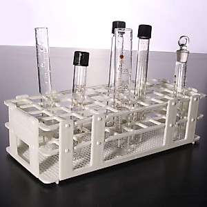 Plastic Test Tube Rack Detachable Holder Storage Stand, Holds 60, for 16mm Dia. Tubes White