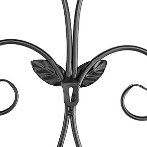 TGKPT 41" Spanish Arch Wall Decor， Metal Semi-Circular Wall Art with Leaf Shape, Retro Decorative Iron Ornament for Wall, Garden, Home