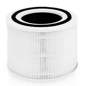 Core 300 Replacement Filter for LEVOIT Core 300 and Core 300s Air Purifier,3-in-1 True HEPA Filter with Activated Carbon Pre-Filter, Compare to Part No. Core 300-RF,1 Pack,White
