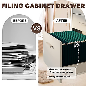 Maxtown 3 Drawer File Cabinet, Wood Filing Cabinet for Home Office, File Cabinet Office Drawer with Lock, Rolling Filing Cabinet for A4/Letter Size, White