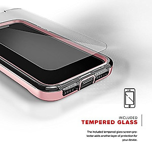 Zizo ION Series for iPhone Xs Max case Military Grade Drop Tested with Tempered Glass Screen Protector (Rose Gold & Clear)