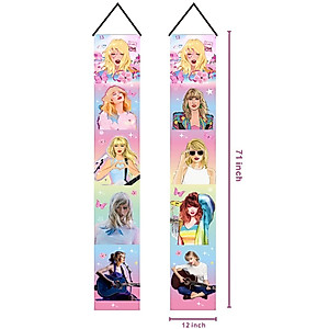 2Pcs Taylor Birthday Porch Sign Door Hanging Banner Birthday Party Supplies for Taylor Theme Wall Decorations