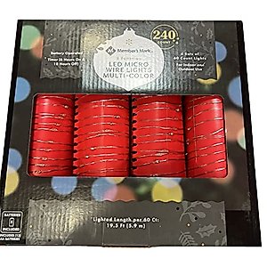 Member's Mark 8 Function 240 Count LED Micro Wire Lights, Multi-Color