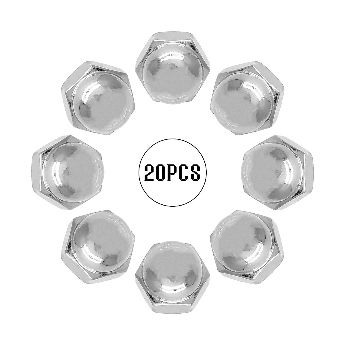 Piutouyar Acorn Cap Nuts Hex Nut 3/8-16, 304 Stainless Steel 18-8 Hex Dome Cap Nut (20Pcs)