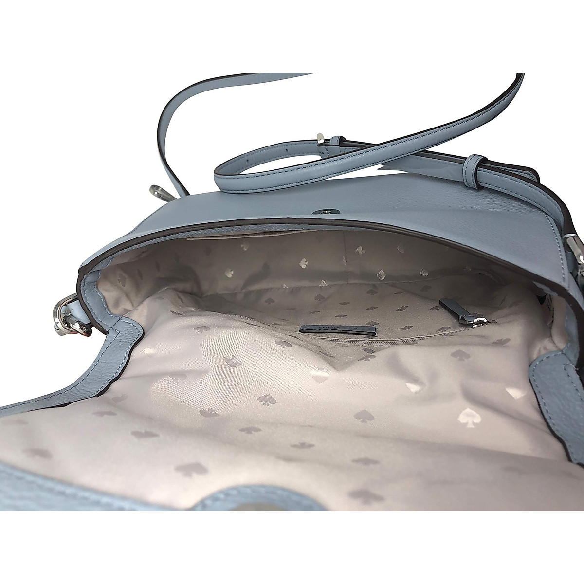 Kate Spade New York Jackson Soft Pebbled Leather Medium Flap Shoulder bag, Frosted Blue 497