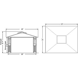 Sunjoy L-GZ798PST-E-A New Regency III Gazebo 10' x 12' with Mosquito Netting