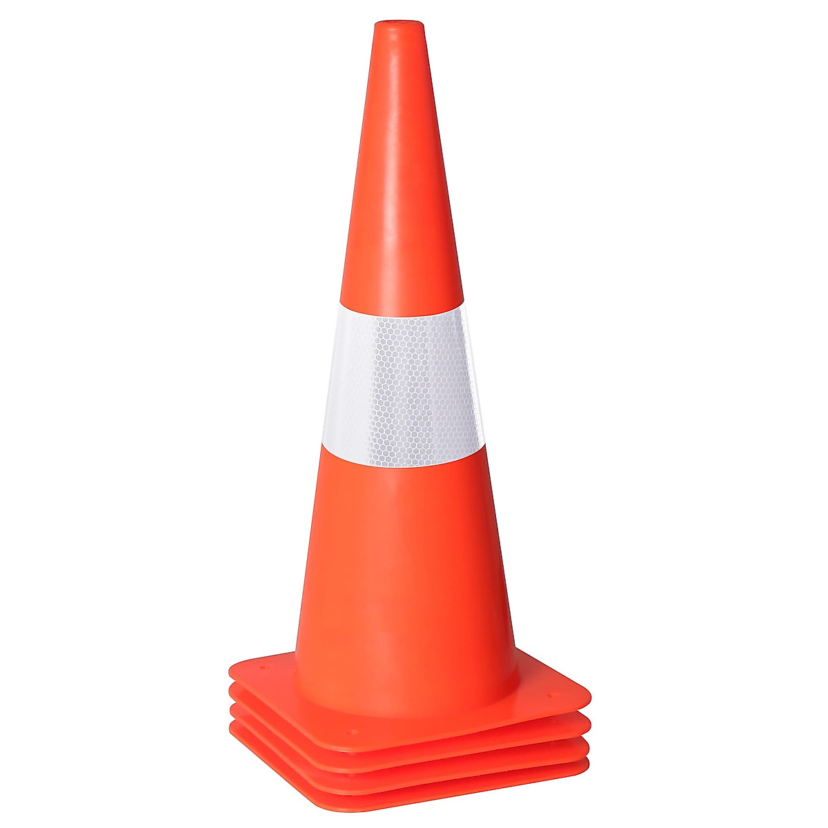 18 Inch Traffic Safety Cones, [4 Pack] Orange Parking Cones Training Cones, Plastic Cones for Indoor/Outdoor Activity & Festive Events