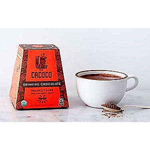 70% Spicy Dark Drinking Chocolate - Certified Organic Hot Cacao / Fair Trade Cocoa - by CACOCO (7.05 ounces) …