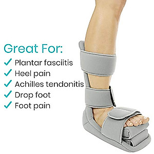 Vive Plantar Fasciitis Night Splint Plus Trigger Point Stretch Wedges - Soft Leg Brace Support, Orthopedic Sleeping Immobilizer Stretch Boot (Medium: Men's: 5.5-8, Women's 7-9.5)