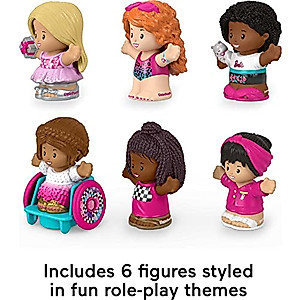 Fisher-Price Little People Barbie Toddler Toys Figure 6 Pack For Preschool Pretend Play Ages 18+ Months