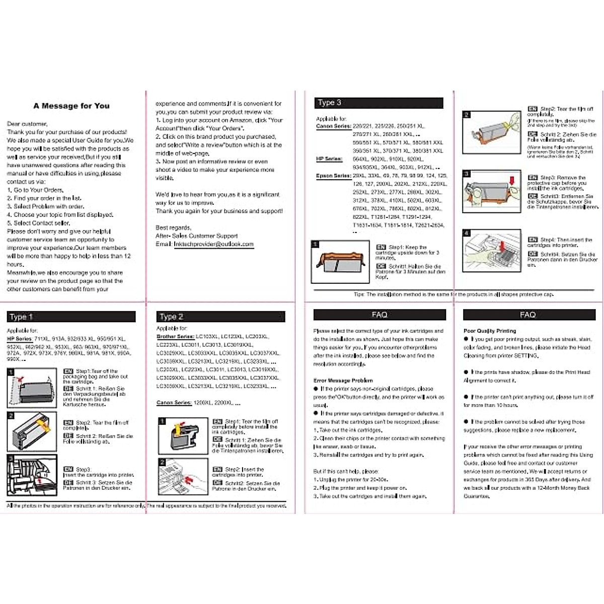 902XL Ink Cartridges Combo Pack Replacement for HP 902 XL Ink Cartridge Work with HP OfficeJet Pro 6960 6978 6968 6975 6970 6958 6962 6979 6950 6951 Printer (Black Cyan Magenta Yellow, 4-Pack)
