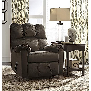 Signature Design by Ashley Foxfield Casual Manual Rocker Recliner, Dark Brown