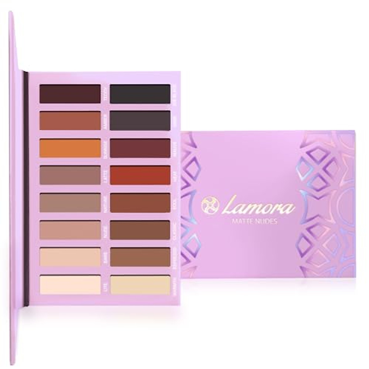 Lamora Eyeshadow Palette Makeup - Eye Makeup Palette with 16 Highly Pigmented Matte Shades - Vegan & Blendable