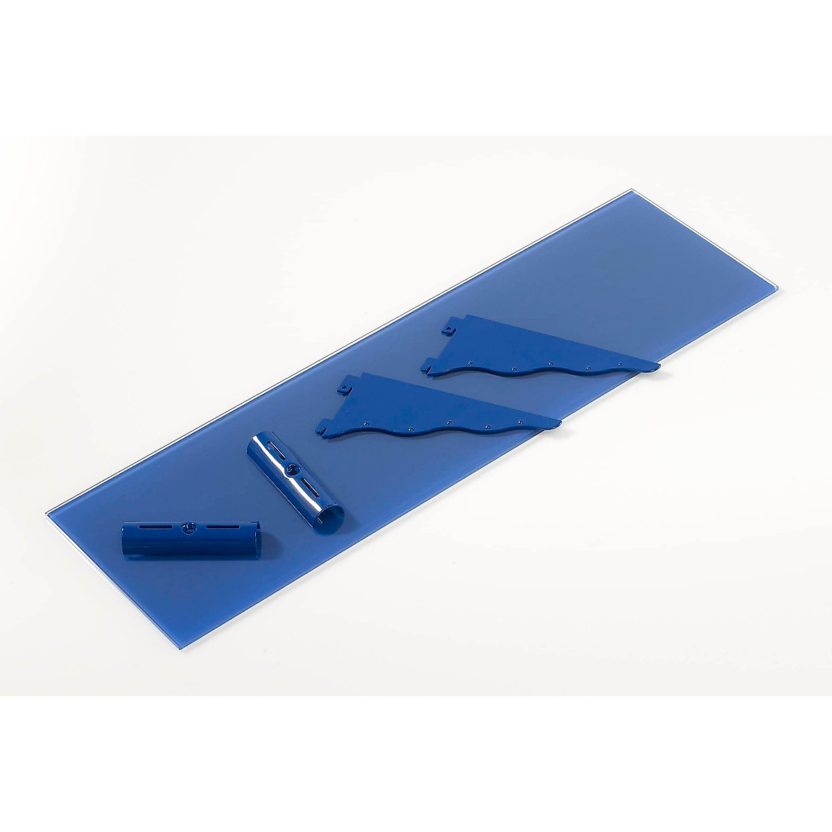 LTL Home Products Puzzle Glass Wall Shelf Kit, 7" x 24", Wave Blue