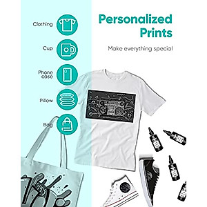 ecodot Black Sublimation Ink Refill for WF7710 ET-2720 ET4700 ET15000 ET-2803 ET2760 ET2750 ET-2800 WF7820 Inkjet Printers Heat Press Transfer on Plates, Mugs, Shirts, Phone Cases etc (4 Black 400ml)