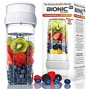 Bionic Blade Personal Blender 490mL, Cordless, Rechargeable 18,000 RPM Portable Blender for Shakes and Smoothies Mini Blender Portable 8.6" Tall, Seen On TV