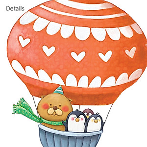 DECOWALL DAT-1406B1506B Animal Hot Air Balloons and Biplanes Kids Wall Stickers Wall Decals Peel and Stick Removable Wall Stickers for Kids Nursery Bedroom Living Room d?cor