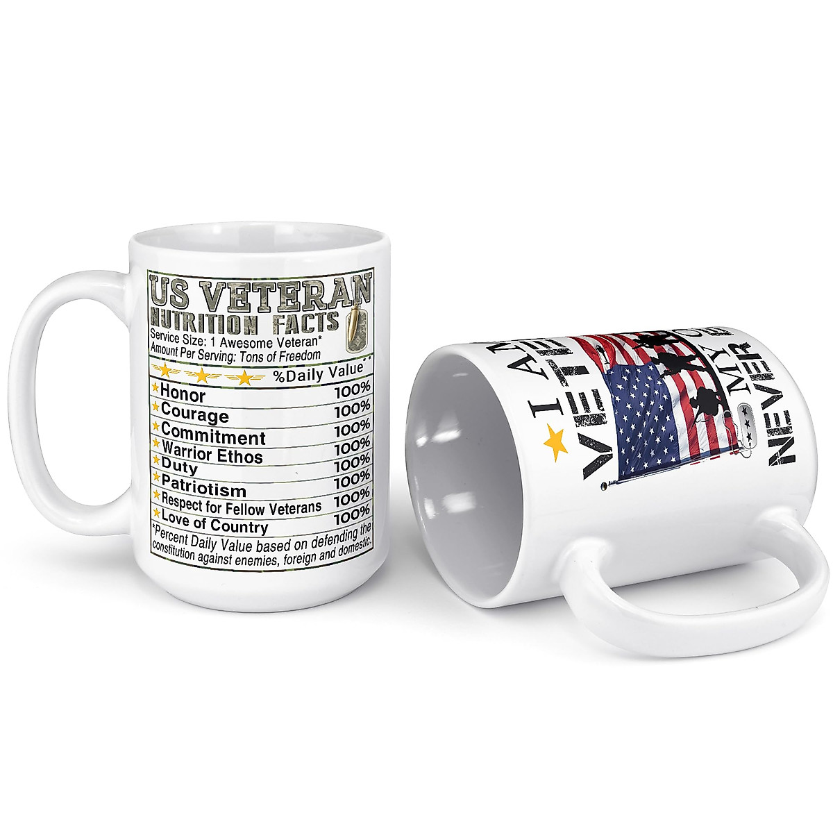 Military Veteran Coffee Mug, Veteran Mug, Funny Veteran Gifts, Military Gifts for Veterans, Proud US Army Veterans, Military Retirement Gifts, Veterans Day Gifts Idea White Coffee Mug 15 Oz