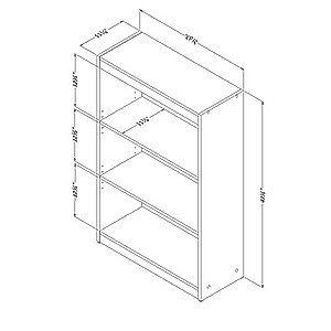 South Shore Axess 3-Shelf Bookcase, Pure White