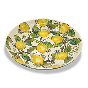 X Large Ceramic Bowl for Kitchen - Italian dinnerware pasta bowl - Platter serving tray - Hand painted Tuscan pottery bowls - Made in Italy plates set - Ceramics salad tuscan soul pottery